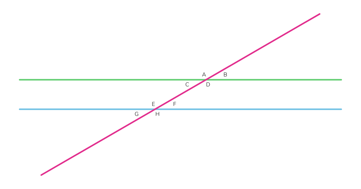 Two Parallel Lines Crossed by a Transversal (Montessori Geometry)